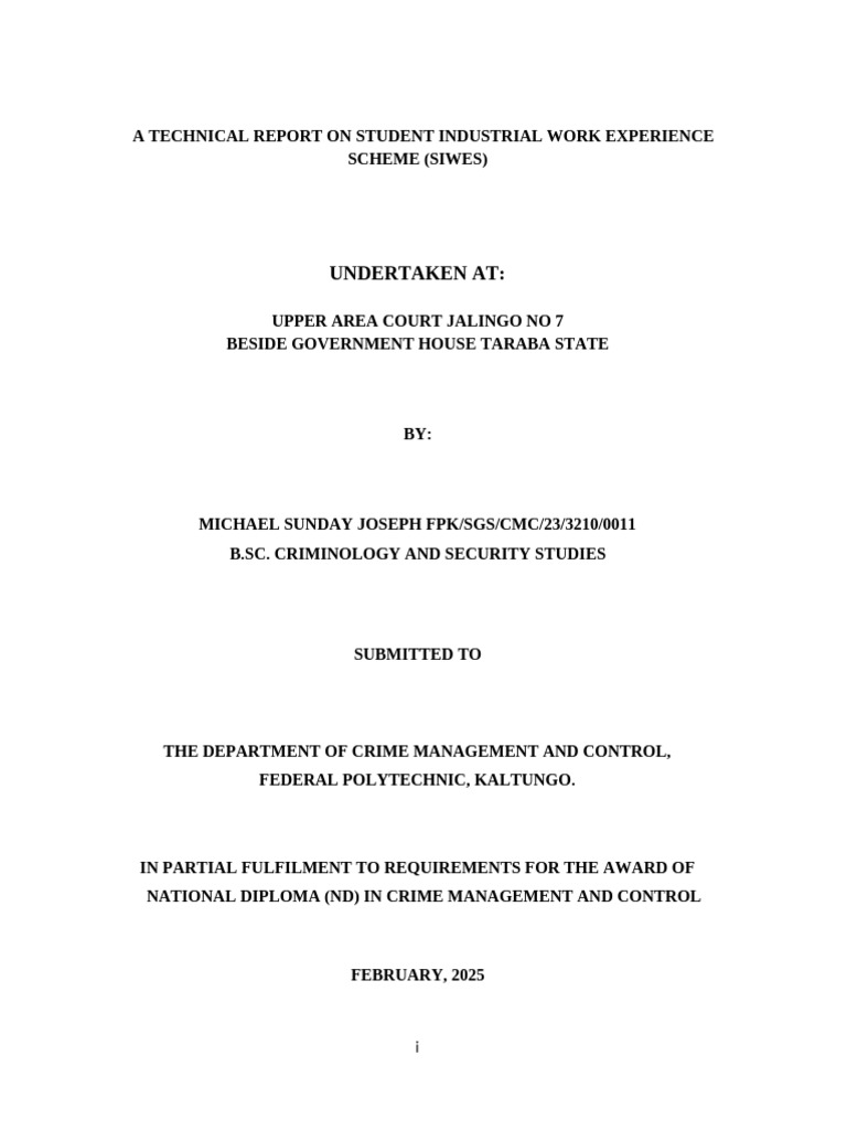 Michael Sunday Joseph Report | PDF | Bail | Lawsuit