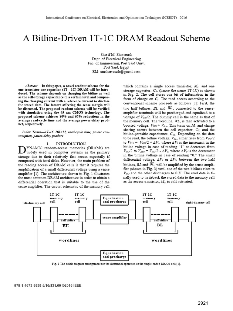 A Bitline-Driven 1T-1C DRAM Readout Scheme | PDF | Dynamic Random Access Memory | Computer Memory