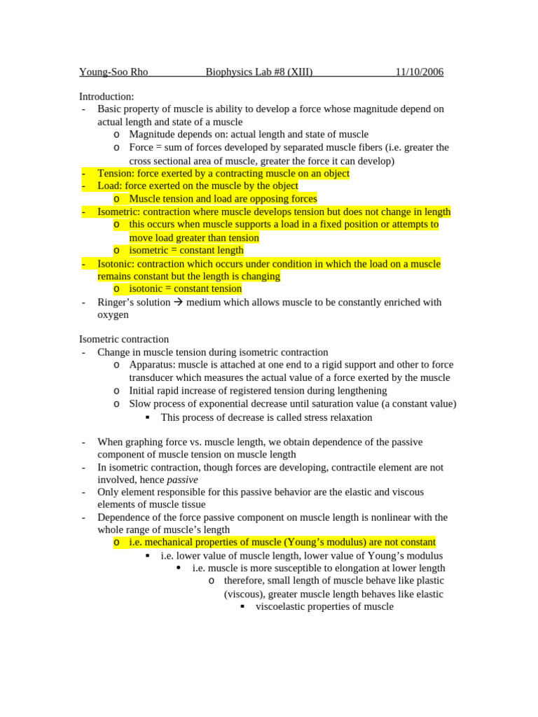 Biophysics labXIII Notes | PDF | Viscoelasticity | Mechanical Engineering