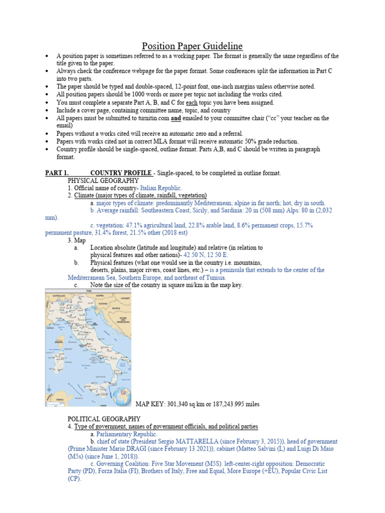 Country Profile Example | PDF | Italy