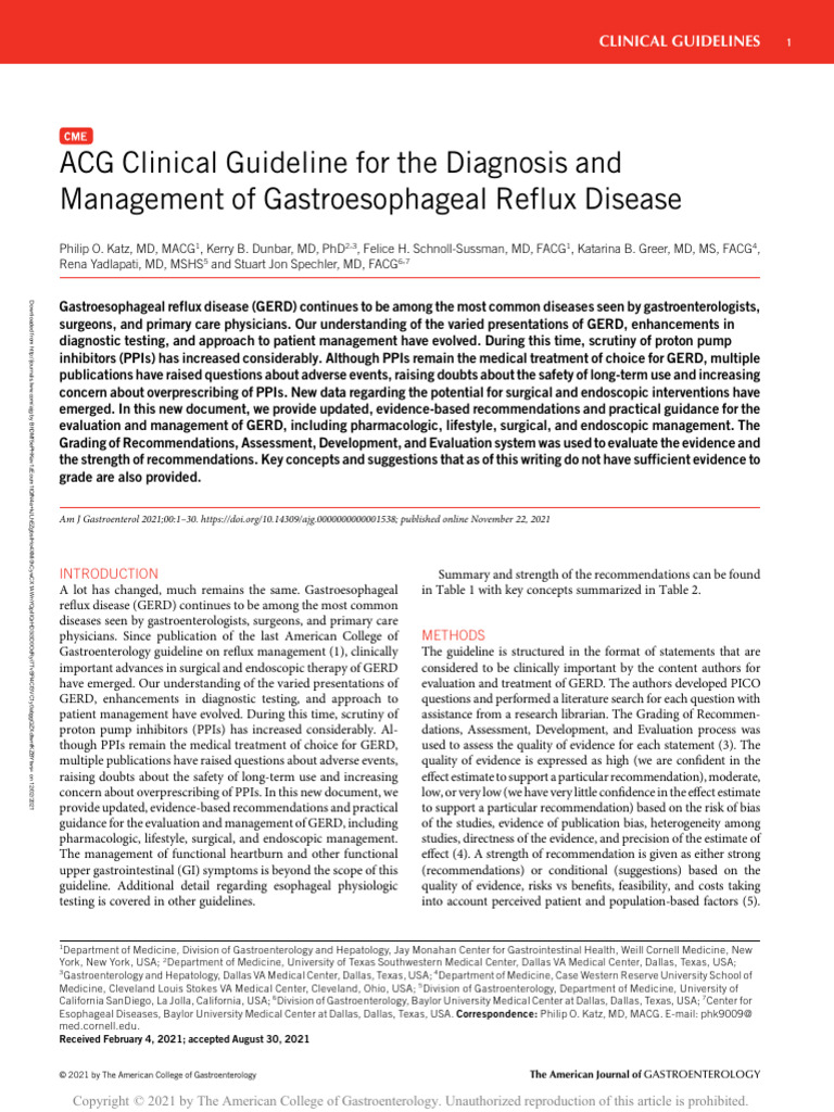 ACG Clinical Guideline For The Diagnosis And.154 | PDF ...