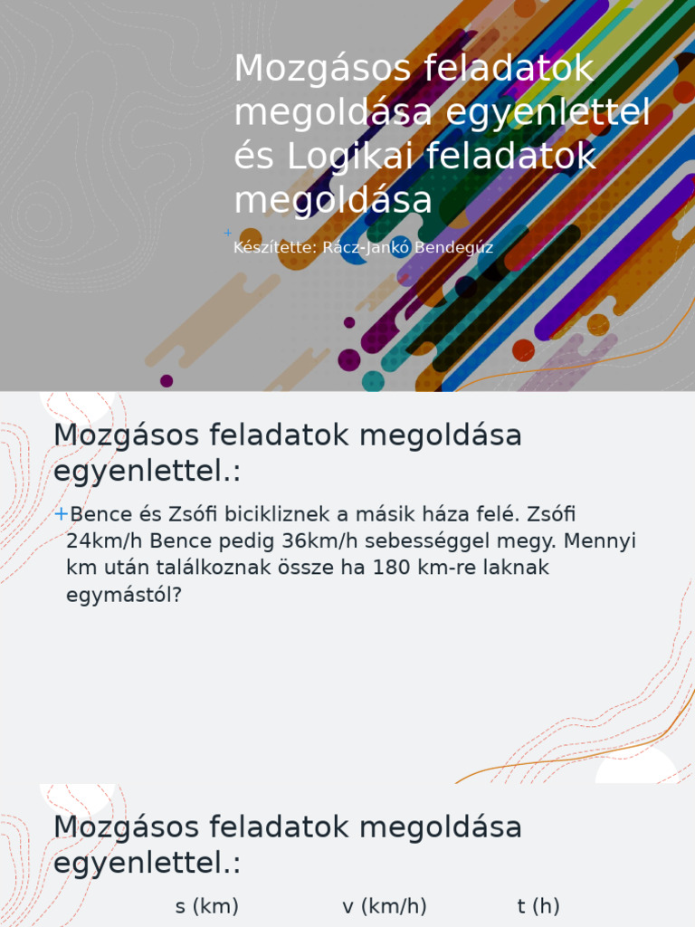 Mozg Sos S Logikai Feladatok Megold Sa Egyenlettel | PDF