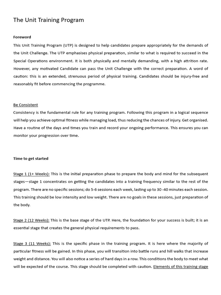 Special Ops Unit Training Guide | PDF | Physical Fitness | Strength ...