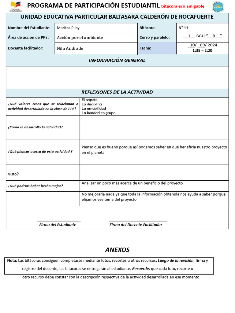 BITACORA 11 Ejecución | PDF