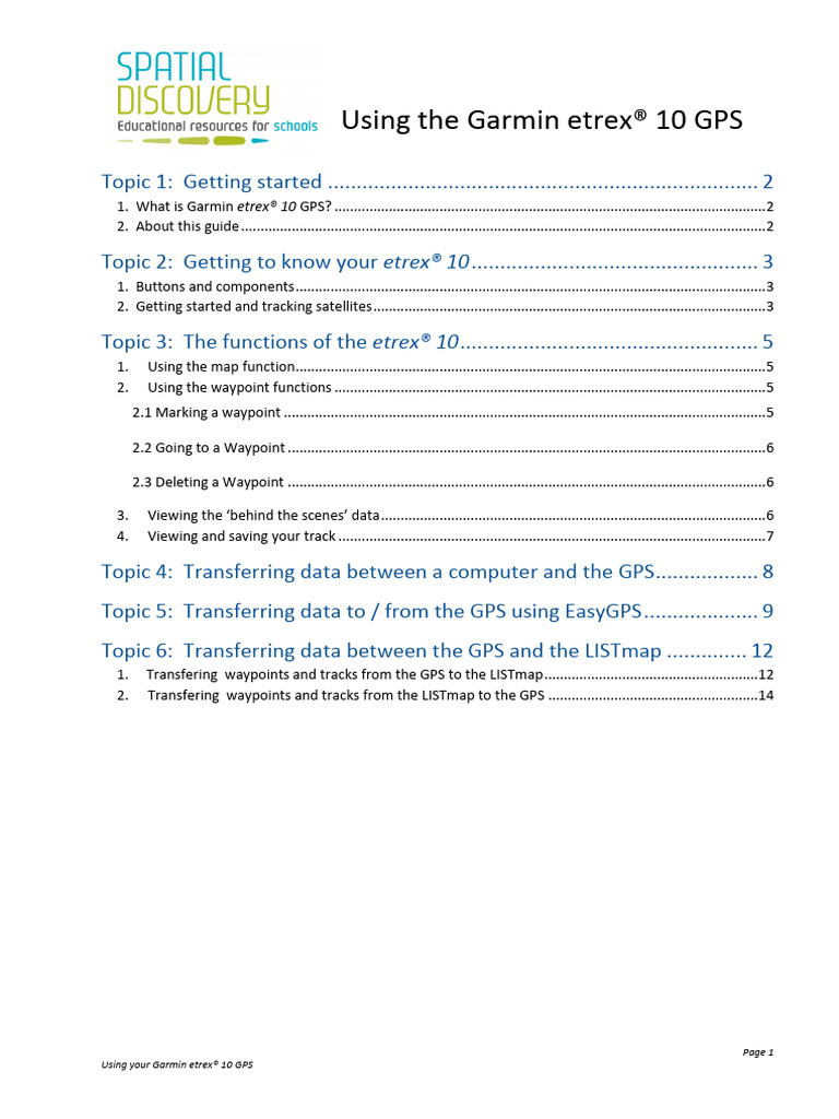 Garmin eTrex 10 User Guide | PDF | Global Positioning System | Computer ...