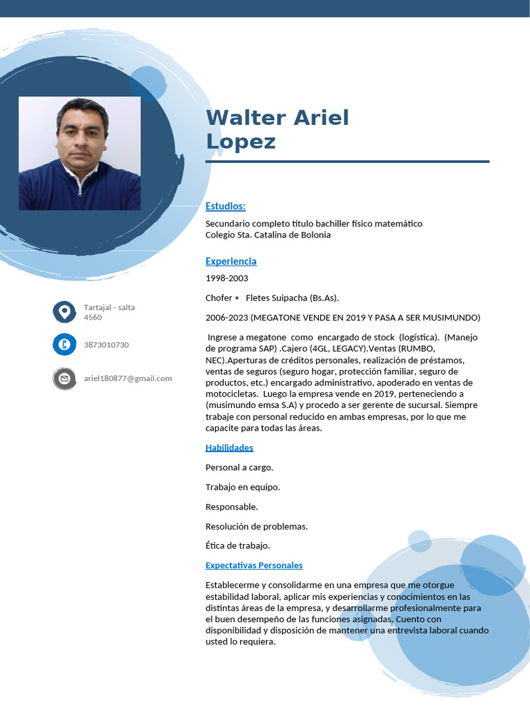 Walter Ariel CV SALTA 2 | PDF