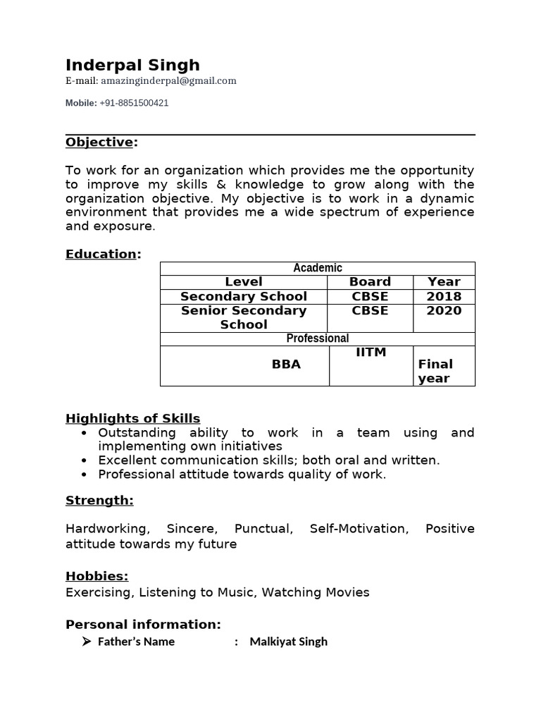 Inderpal Singh: Profile Overview | PDF