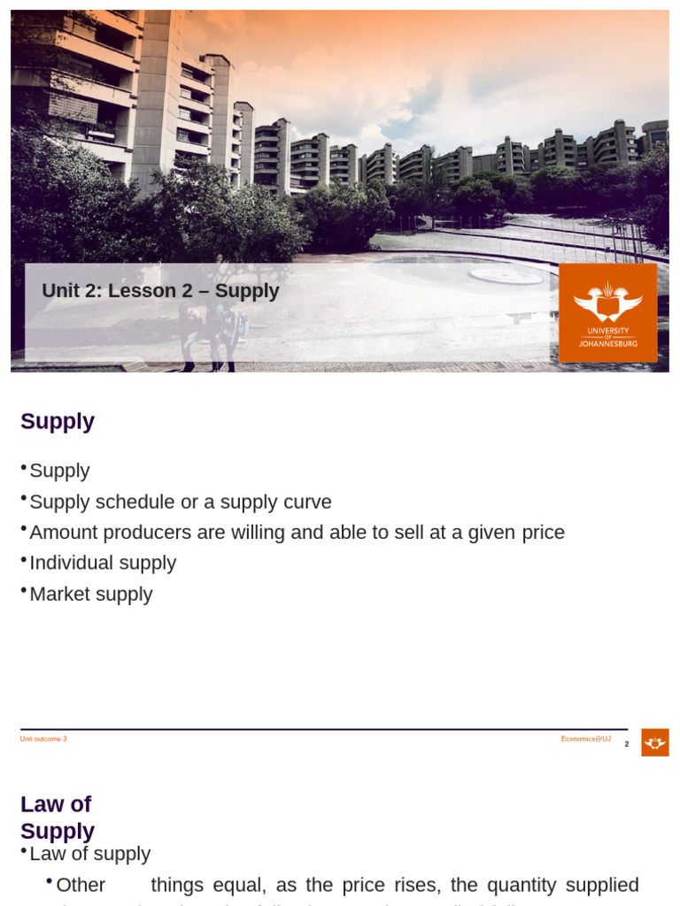 Economics 11 - Unit 2 - Lesson 2 | PDF | Supply (Economics) | Prices