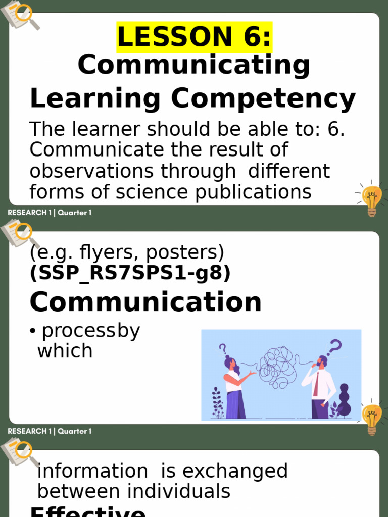 Lesson 7 Communicating | PDF