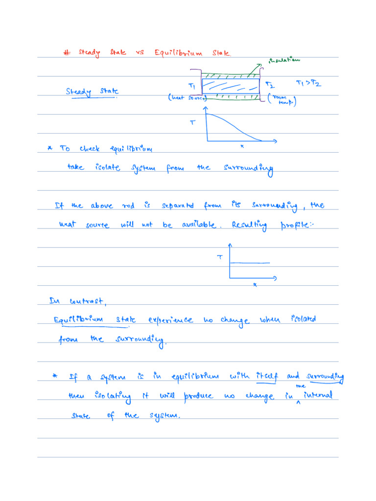 Steady State vs Equilibrium State Explained | PDF | Thermodynamic ...