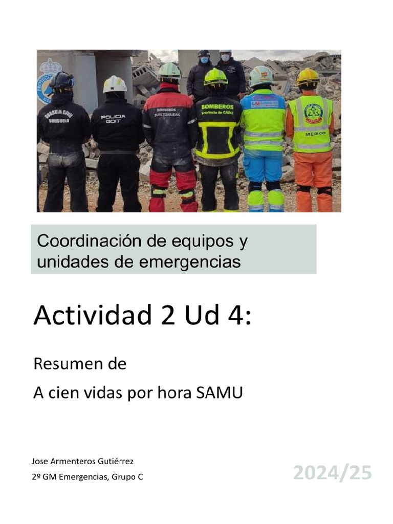 UD4 Act2 Resumen a Cien Vidas Por Hora SAMU(1) | PDF