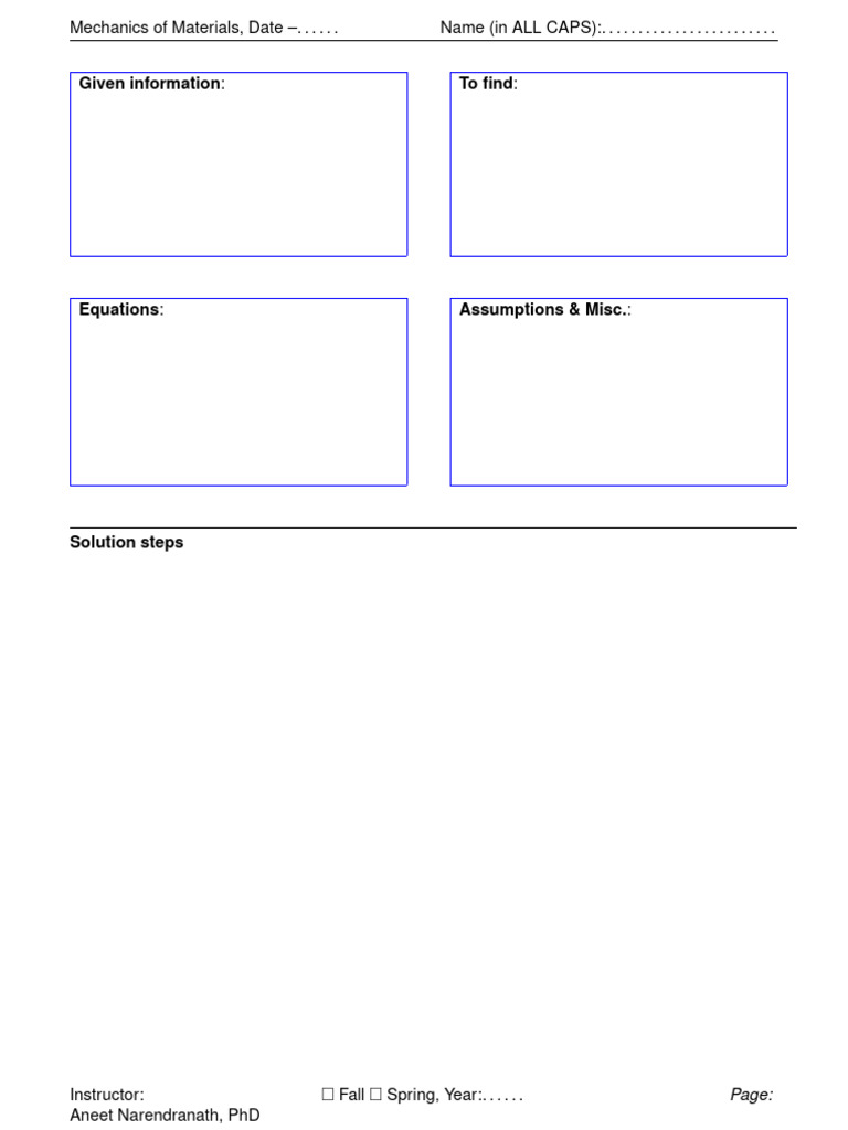 Problem Solving Template | PDF