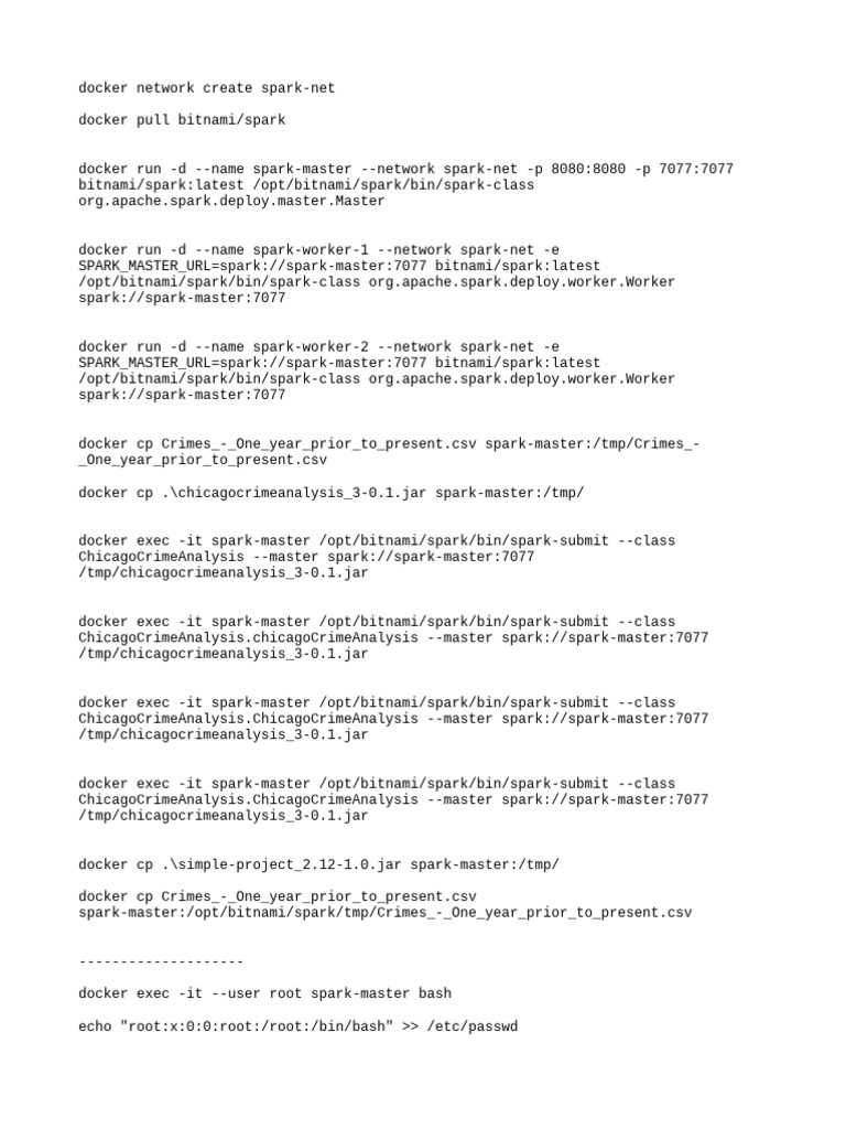 Skripta Za Docker Podizanje Na Spark Lokalno U Docker | PDF