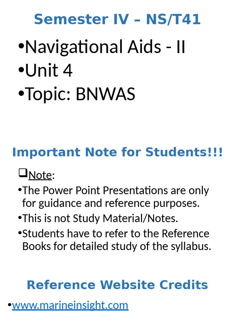 BNWAS | PDF | Navigation