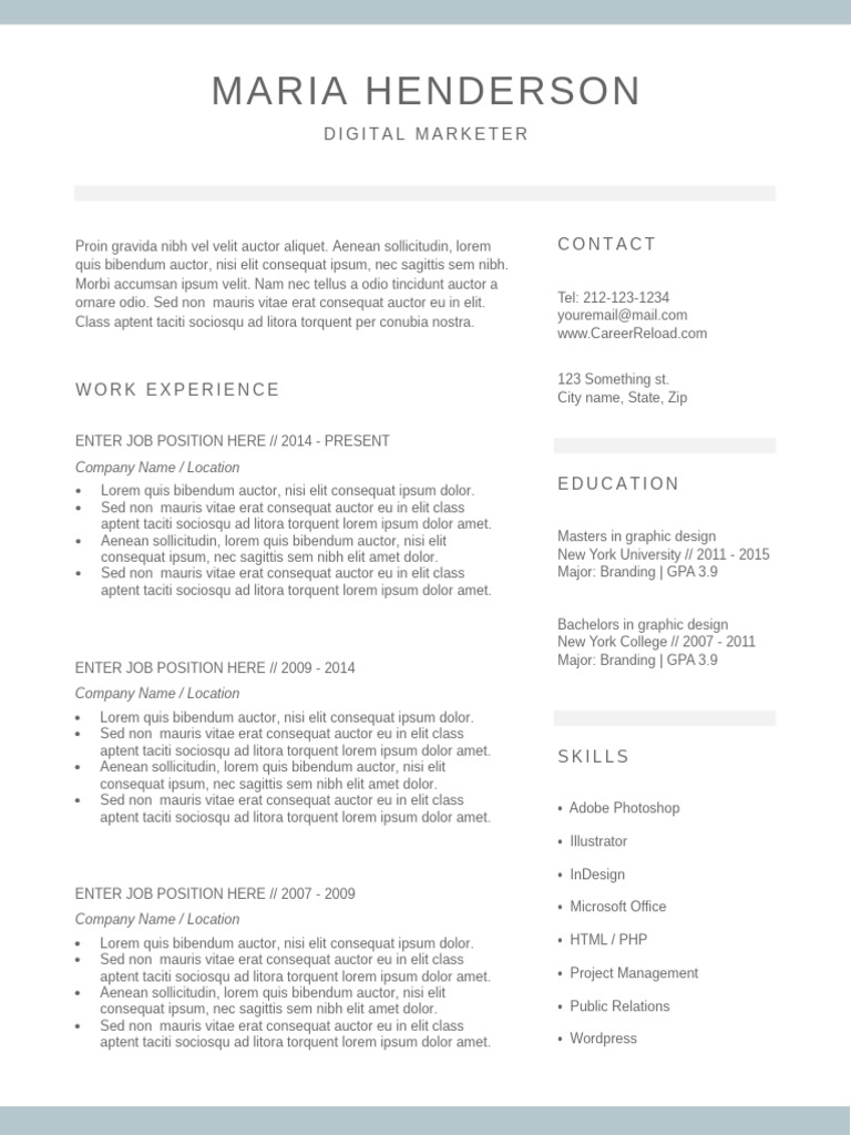 Resume Template Maria | PDF