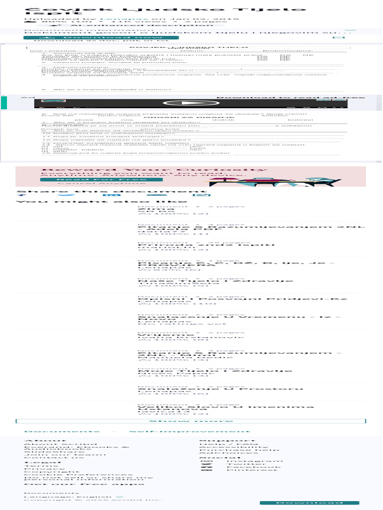 Čovjek Ljudsko Tijelo Ispit PDF | PDF