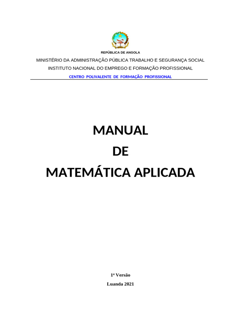 Manual de Matematica Aplicada | PDF | Equações | Exponenciação