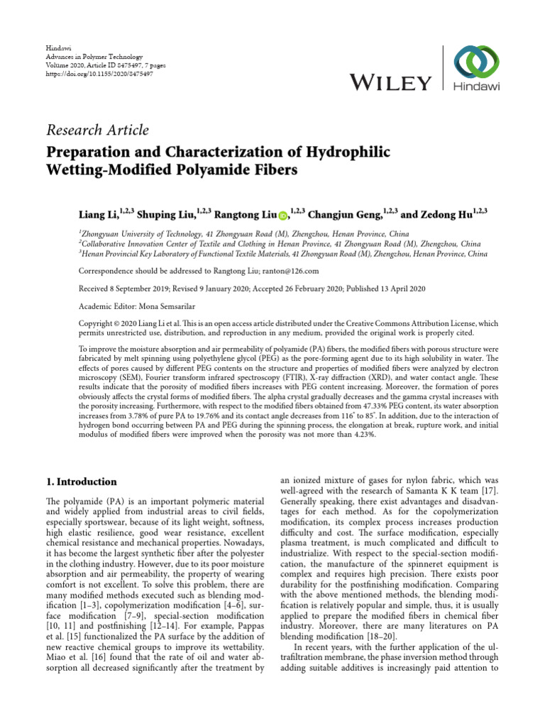 makale_14_polyamide | PDF | Porosity | Polyethylene Glycol