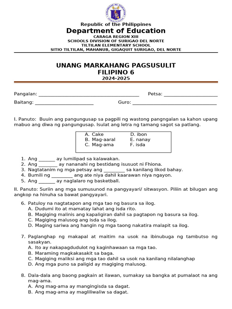 Filipino 6 With Tos | PDF