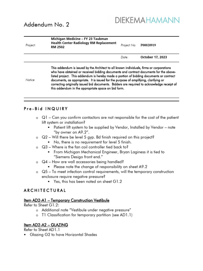 Addendum 02 | PDF | Duct (Flow) | Drywall