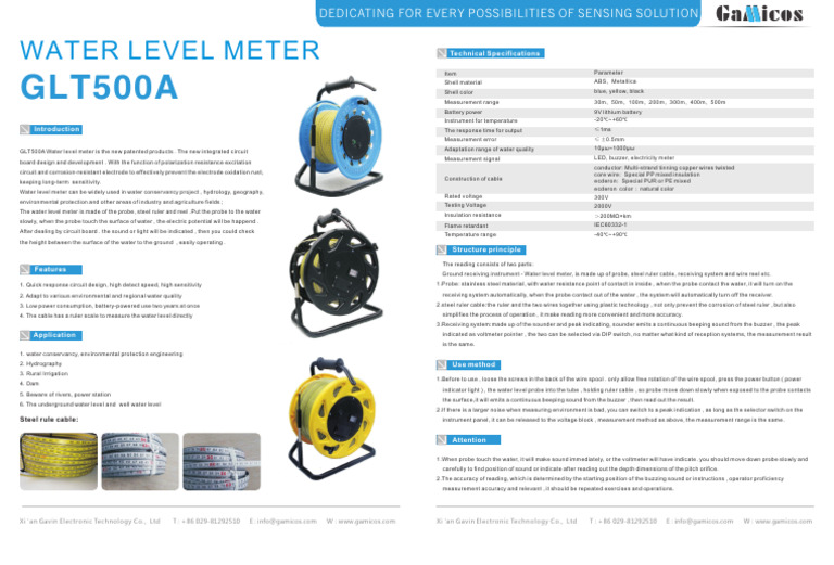 GLT500A Water Level Meter 2 | PDF | Insulator (Electricity) | Wire