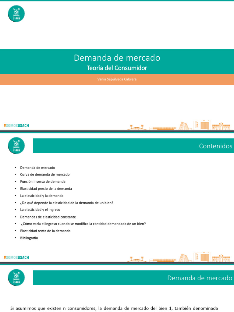 La Demanda de Mercado | PDF | Elasticidad (economía) | Oferta y demanda