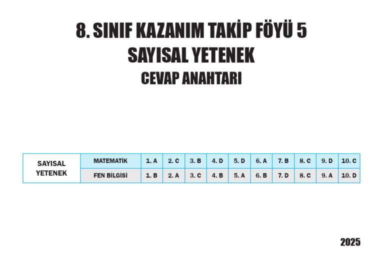 Sinif Sayisal 5. Föy | PDF