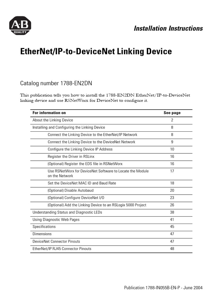 1788 In055 - en P EtherNet To DeviceNet | PDF | Computer Network | Ip Address