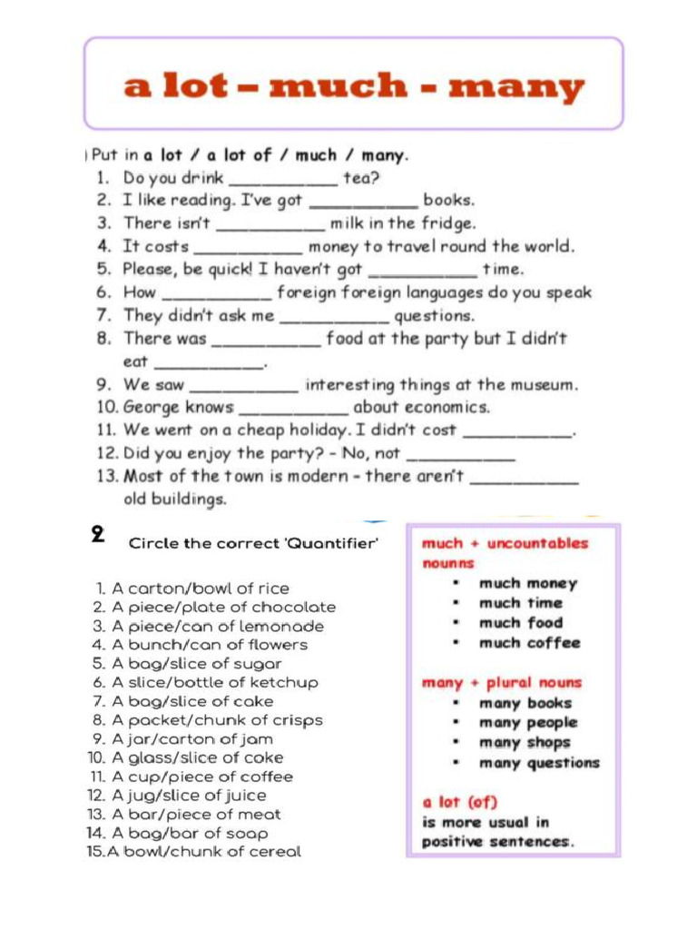 How Many and How Much - 8 ANO | PDF