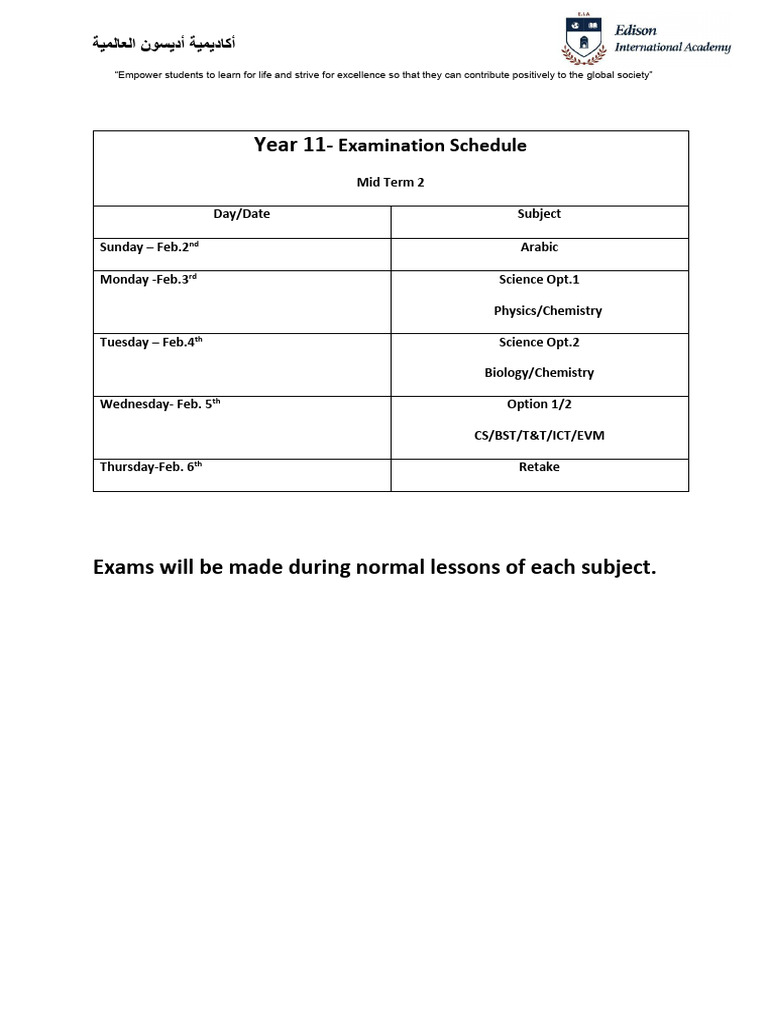 Year 11 Mid Term-Modified | PDF