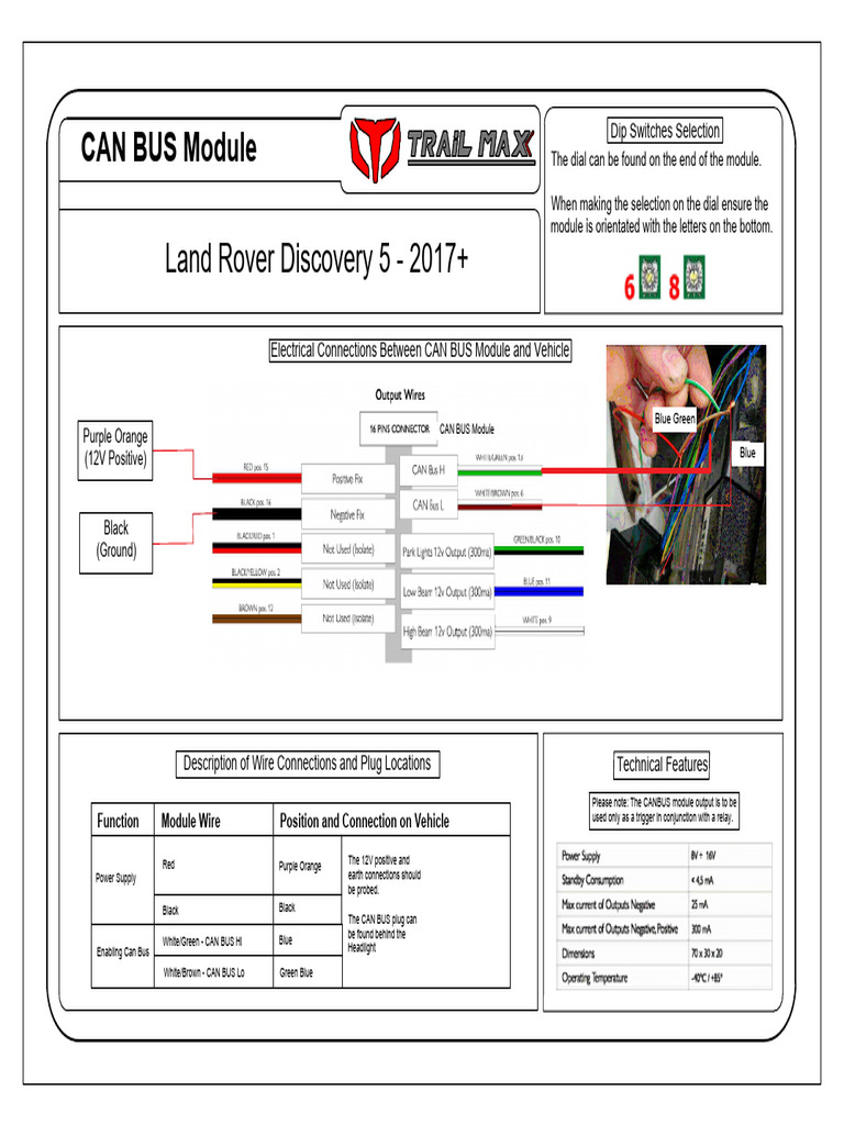 CAN BUS Module Connections Guide | PDF