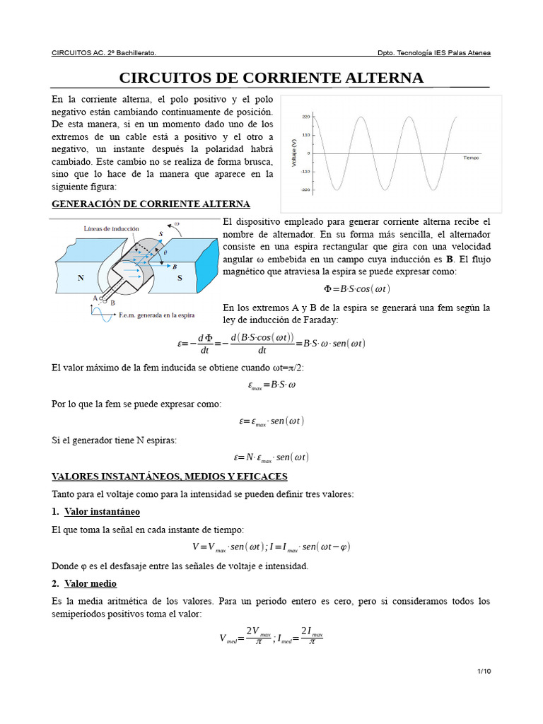 UD6. BLOQUE D (1). CIRCUITOS CORRIENTE ALTERNA | PDF | Inductor | Capacidad