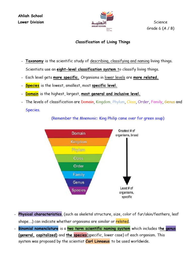 Taxonomy and Classification of Organisms | PDF | Organisms | Microorganism