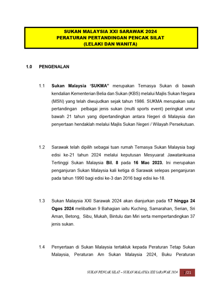 PENCAK SILAT RULES1 | PDF