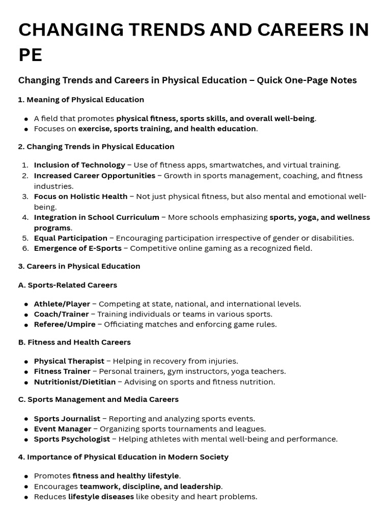 PE Trends & Career Opportunities | PDF