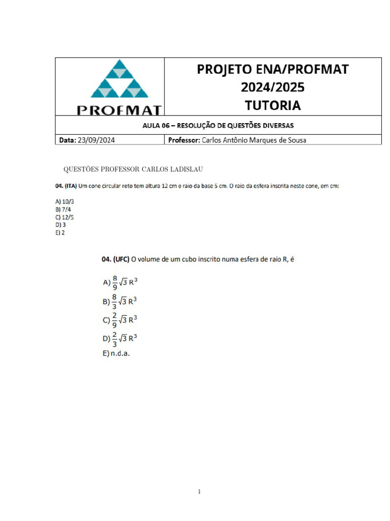 TD Ena Profmat 2024 6 | PDF