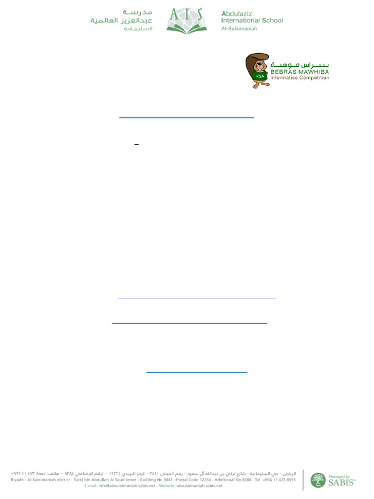 Bebras Competition - English (Reminder) | PDF