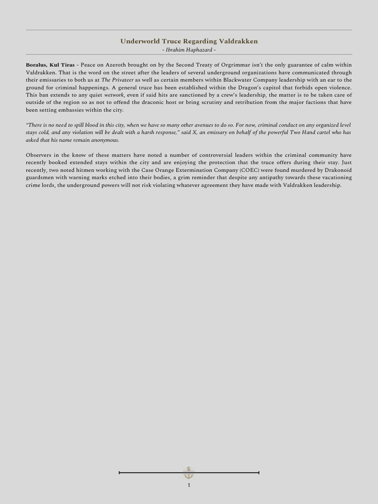 Truce Valdrakken | PDF