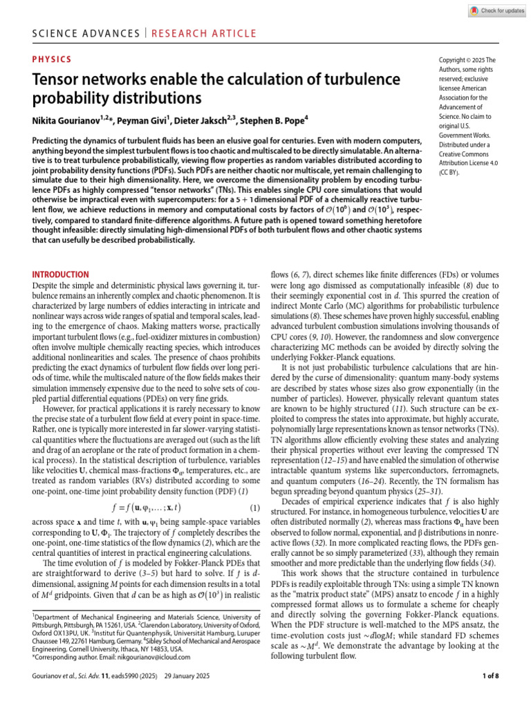 Go Urian Ov 2005 Tensor | PDF | Chaos Theory | Fluid Dynamics