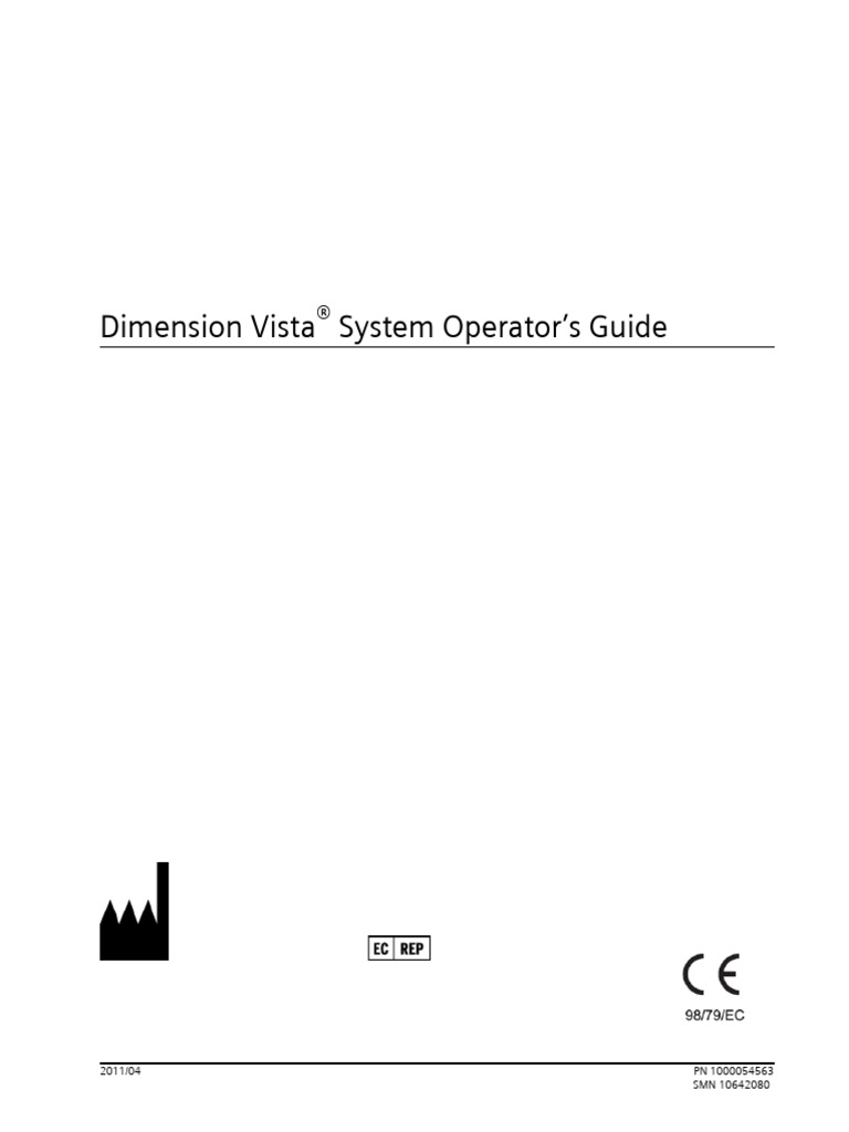 Siemens Dimension Vista 1500 Operators Guide | PDF | Blood Plasma
