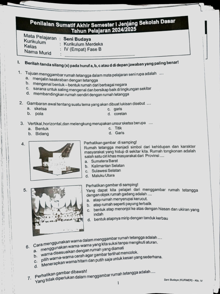Soal SBDP Kelas 4 | PDF