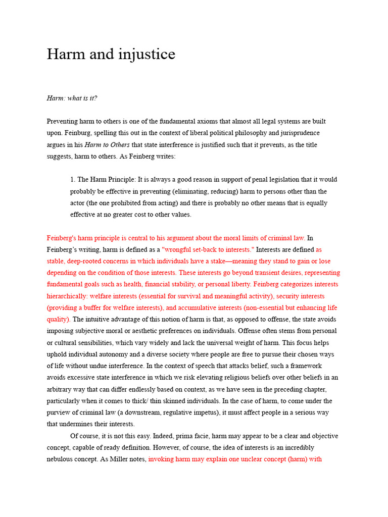 Understanding Harm and Its Legal Implications | PDF | Freedom Of Speech ...