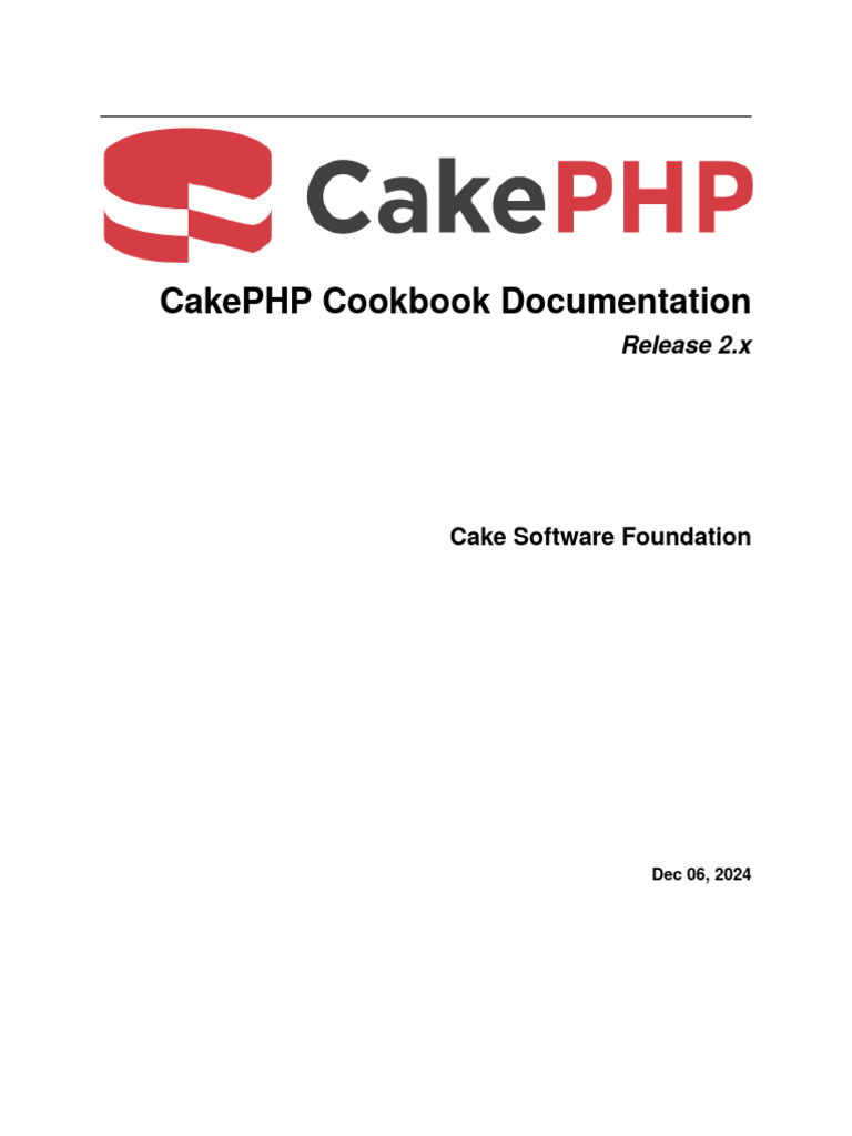 Cake PHP Cookbook | PDF | Web Server | Internet & Web