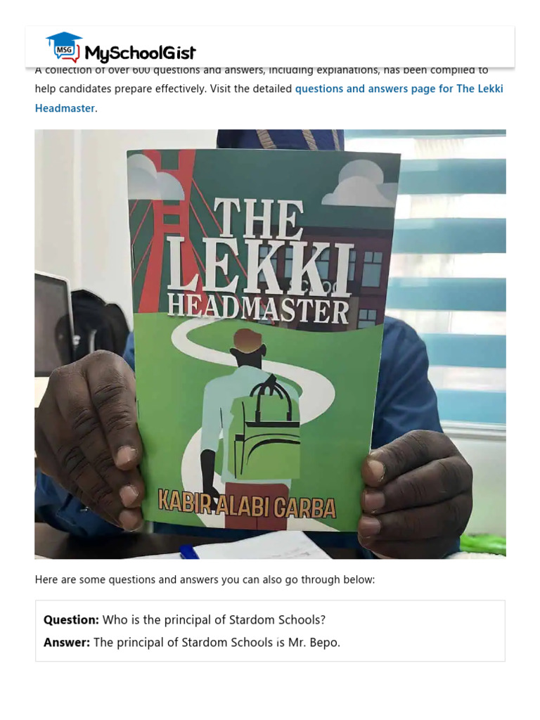 Pass 2025 JAMB With 'The Lekki Headmaster' PDF | PDF | Leadership | Schools