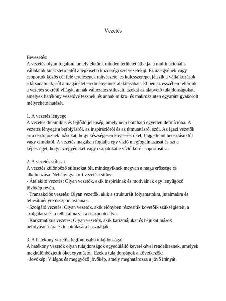 Leadership Hungarian | PDF