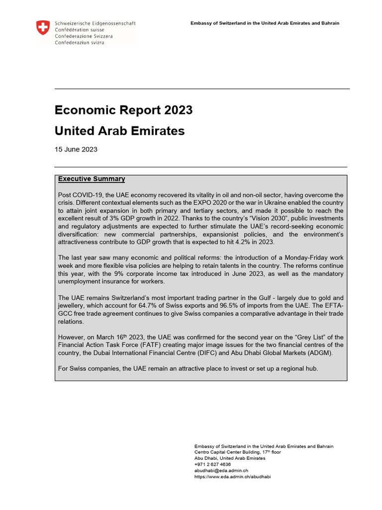 VAE Rapport Économique 2023 - External | PDF | United Arab Emirates | Dubai
