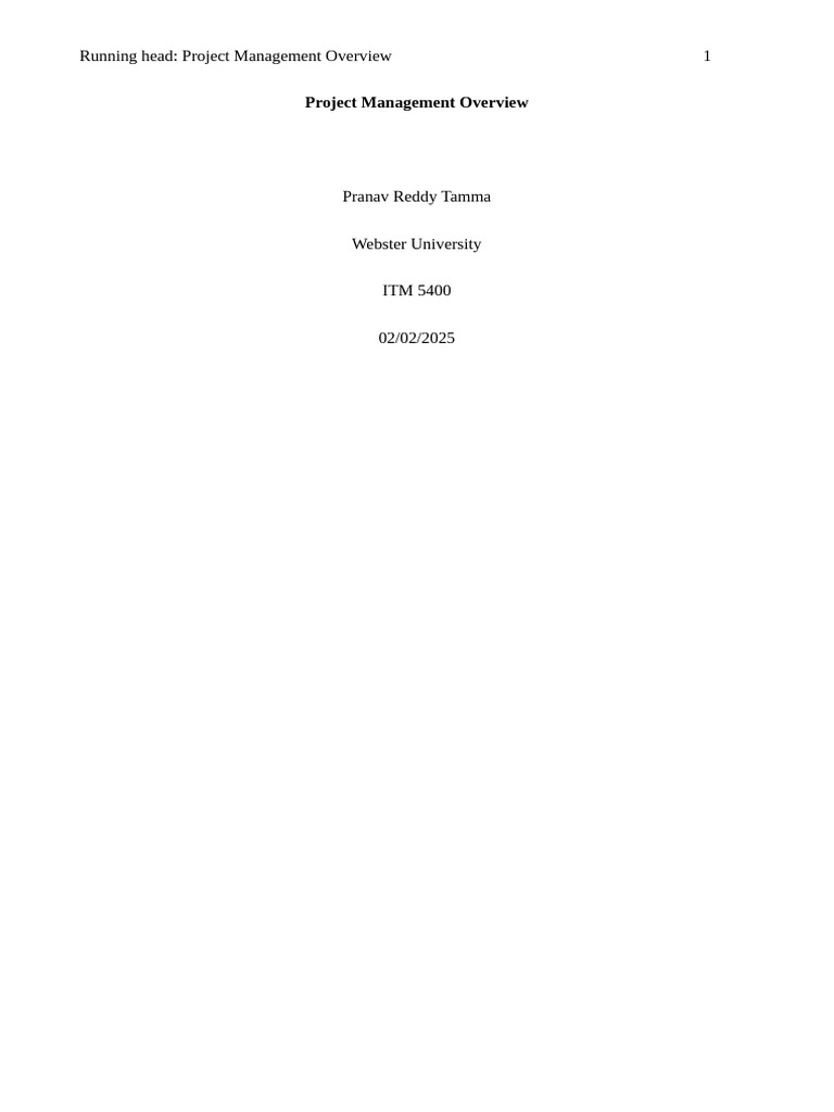 Project Management Overview | PDF | Project Management | Risk Management