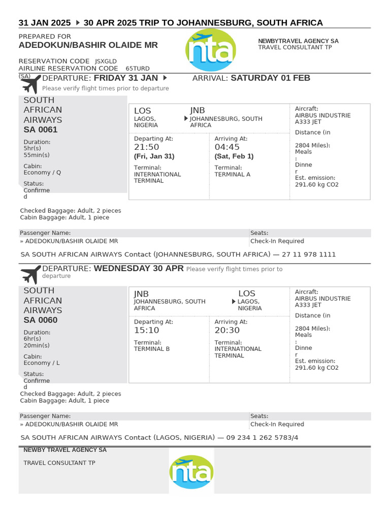 Return Flight Ticket | PDF | Airlines | Transport