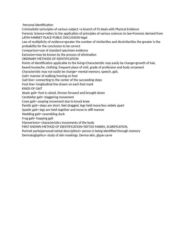 Understanding Personal Identification Methods | PDF