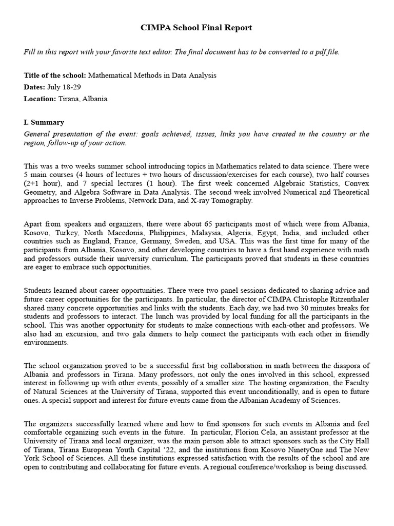 Math Data Analysis School Report | PDF | Matrix (Mathematics) | Inverse Problem